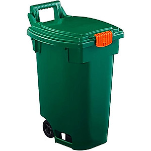 45L Green Organic Waste Bin, with Wheels