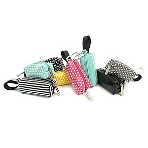 Oh Baby Bags Diaper Bag Clip-On Dispenser with Disposable Bags for Dirty Diapers - Bags Made of Recycled Plastic - Gray Dot Duffle Plus 96 Gray and Seafoam Bags