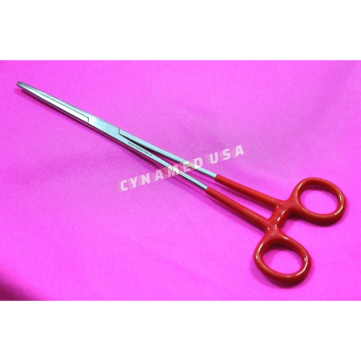 1 German Grade 10" Hemostat Forceps LOCKING CLAMP STRAIGHT Jaw Instruments-(CYNAMED BRAND)