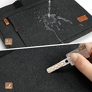 ESTARER Laptop Bag 17.3 Inch, Laptop Case for Men Water-resistant Canvas Computer Bag Fits Hp/Lenovo/Acer/Dell/Asus/MacBook, Dark Grey