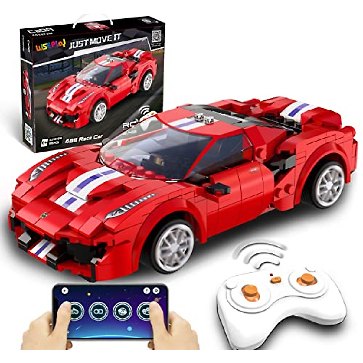 WISEPLAY STEM Toys for 7-10 Year Old Boys & Girls - 306pcs RC Car Building Block Set - STEM Building Toys for Boys & Girls Ages 6 8 12 - Great Remote Control Car Birthday Gift for Kid