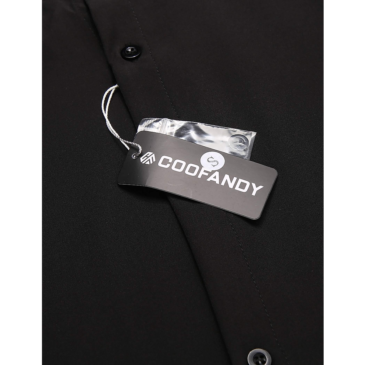 COOFANDY Men's African Dashiki Print Shirt Long Sleeve Button Down Shirt Bright Color Tribal Top Shirt Solid Black