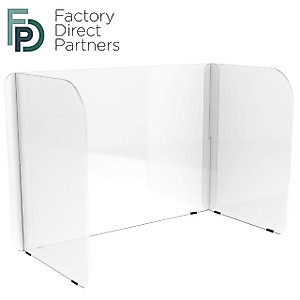 Factory Direct Partners 12929-CL Clear 3/16" Thick Acrylic Children"s Tabletop Divider, 16" Height (4-Pack) - Small