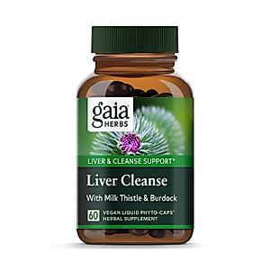 Gaia Herbs Liver Cleanse - Liver Health Support Herbal Supplement with Milk Thistle, Burdock, Turmeric Curcumin, Dandelion, and More - 60 Vegan Liquid Phyto-Caps (30 Servings)
