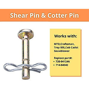 XVRTJ Parts Shop 738-04124 Replacement Shear Pin Kit for MTD Snow Throwers 714-04040 (Pack of 20)