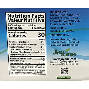 Jayone Seaweed, Roasted and Lightly Salted, 0.17 Ounce (Pack of 24),Nutty flavor