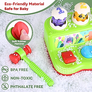 Yerloa Whack A Mole for Toddlers Dinosaur Toys for Kids 3-5 & Baby Musical Pop Up Animal Toys for 6-12-18 Months 1 Year Old Boy Girl