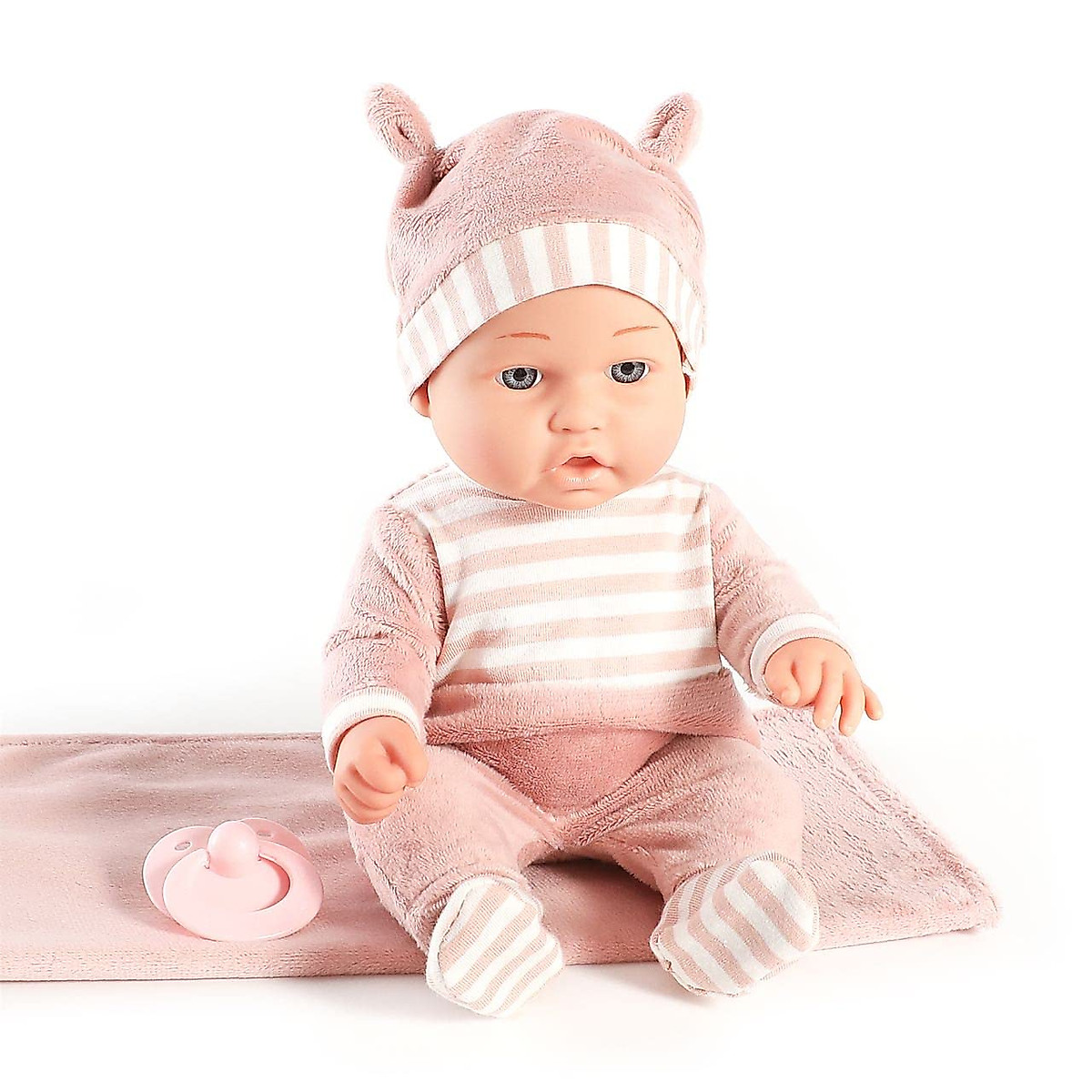 Enjoyin 12'' Baby Doll Playset with Washable Doll Accessories Includes Carrier Bassinet Bed, Pacifier, Blanket, and Pillow, First Baby Dolls for Toddlers 36 Months and Up