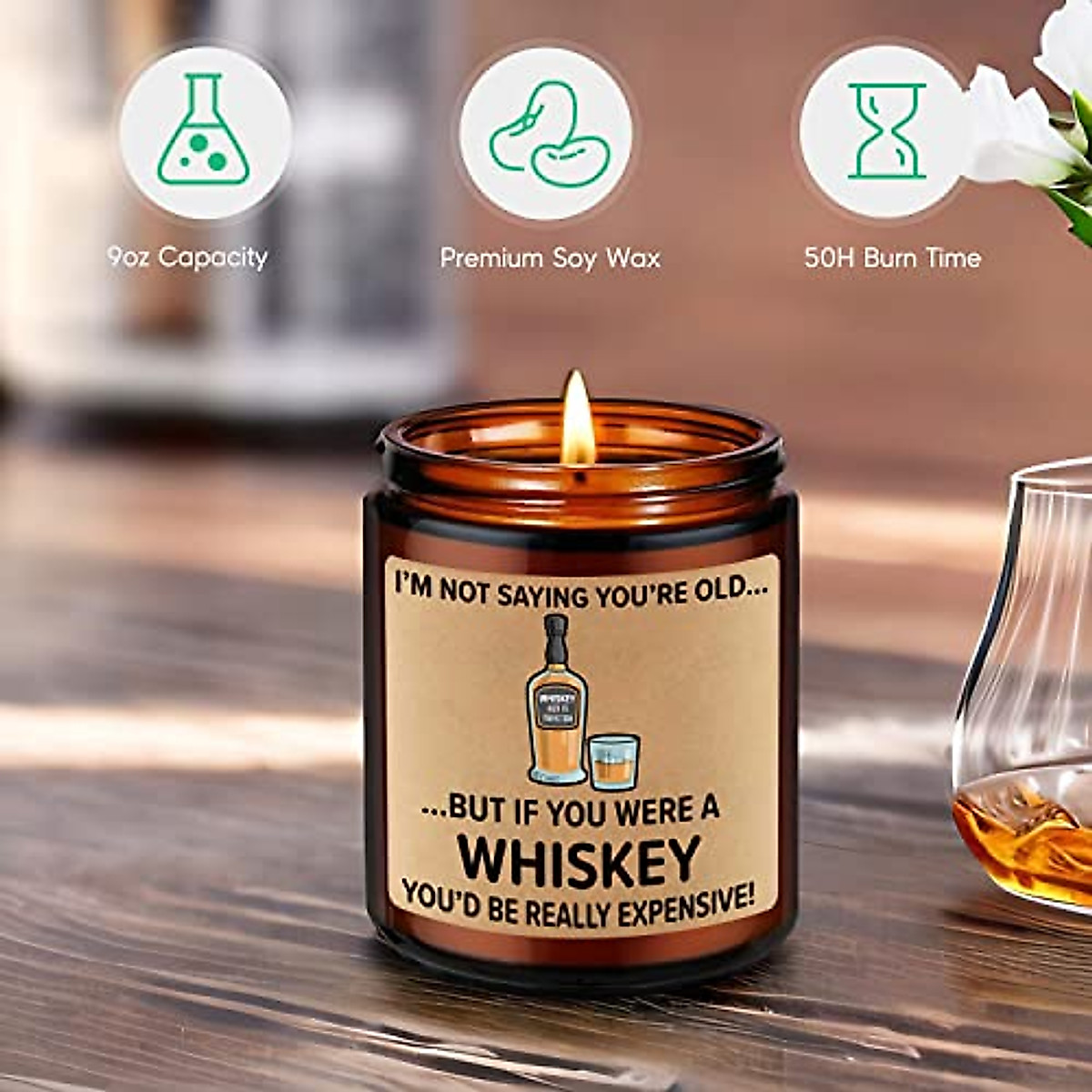 GSPY Scented Candles - Funny Birthday Gifts for Men, Old Man, Women - 30th, 40th, 50th, 60th, 70th, 80th, 90th Birthday Gifts for Him, Best Friend, Dad, Husband, Brother, Uncle - Mens Bday Gift Ideas