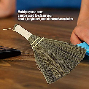 Mini Straw Broom, Straw Braided Small Broom Little Broom, Whisk Sweeping Hand Handle Broom, Soft Handmade Broom, Household Hand Brooms Supplies for Dustpan Indoor-Outdoor