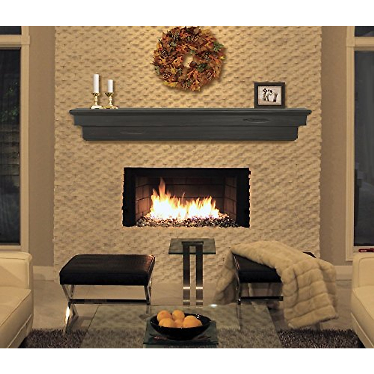 Pearl Mantels 497-60-20 Celeste Mantel Shelf, 60", Espresso Finish