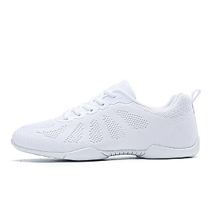 Eliogn Womens Cheer Dance Shoes Girls Cheerleading Dance Shoes Athletic Training Dance Breathable Cheer Competition Sneakers Cheerleading Fashion Sports Shoes Girls Tennis Walking Sneakers White 40