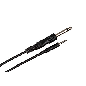 Hosa CMM-500Y-MIX 3.5 mm TS with 3.5 mm TSF Pigtail to 3.5 mm TS Hopscotch Patch Cables, Various Lengths (5 Pieces) & CMP-305 3.5 mm TS to 1/4" TS Mono Interconnect Cable, 5 feet