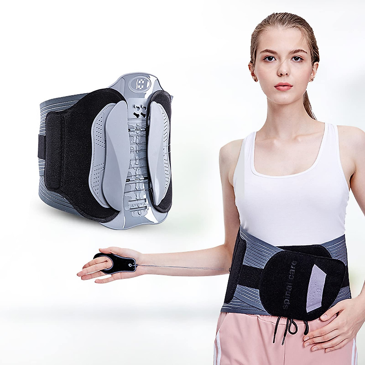 ALPHAY Back Brace - Immediate Relief from Back Pain, Herniated Disc, Sciatica, Scoliosis - Breathable Lumbar Belt with Lumbar Pad- Adjustable Support Straps- Lower Back Belt-L