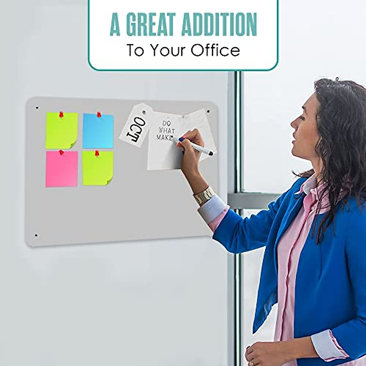 Houseables Magnetic Board, Magnet Display, Bulletin Panel, Grey, 17.5" Wide x 12" High, Small, Metal, Steel Sheet, Heavy Duty, Decorative Memo, Dry Erase, for Wall, Refrigerator, Writing, Kids