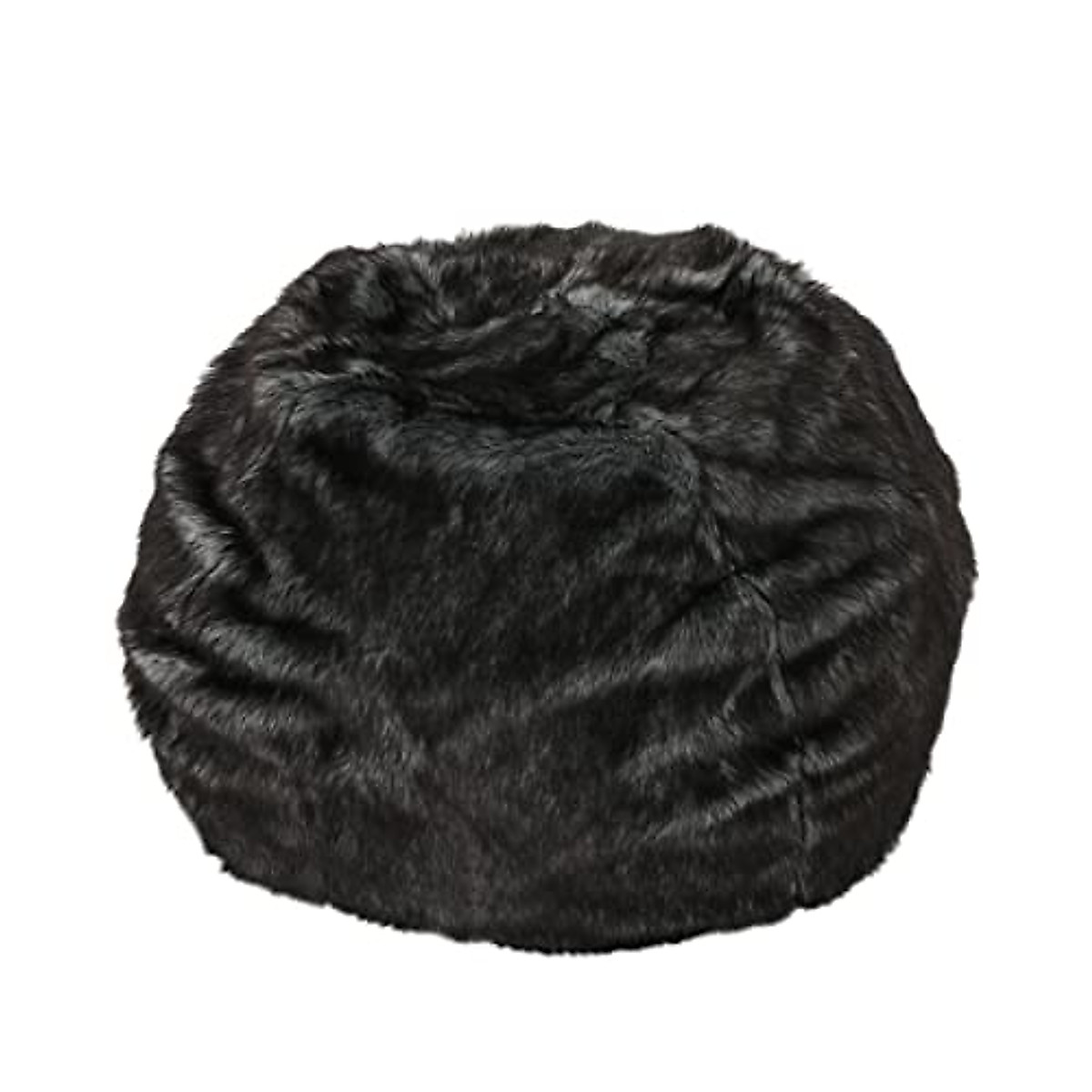 Christopher Knight Home Glendon Modern 3 Foot Faux Fur Bean Bag Cover (Only Skin), Black and White