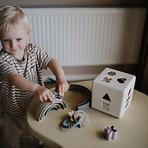 mushie Rainbow Stacker Toy 5pcs | Made in Denmark (Tropical) 1 Year+