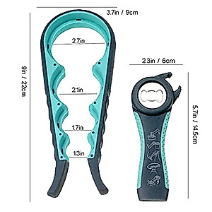 GZLT Jar Opener for Seniors with Arthritis,Jar Opener for Weak Hands,5-in-1 Bottle Opener,4-in-1 Can Opener(Blue)
