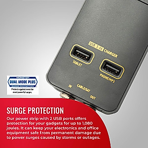 Monster Power Surge Protector 6-Outlet Power Strip, Gold 600 AVU+