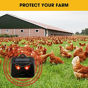 4 Pcs Racoon Repellent Outdoor - Deer Repellent - Predator Eyes Animal Deterrent - Skunk Deterrent - Animal Repellent Outdoor - Solar Animal Repeller - Deer Repellent Devices