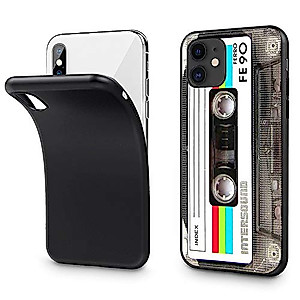 Tonvizern for iPhone 13 Mini 5.4 inch 2021 Case, Soft TPU Phone Case Music Classic Cassette Tape Retro 80’s Type Case Cover for Girls Women, Slim Shockproof Protective Case Cover (White)