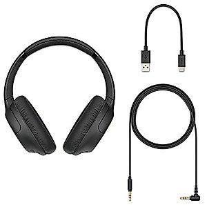 Sony WH-CH710N Wireless Noise-Canceling Headphones Bundle with Deco Gear Headphone Case and Stand for The WHCH710N Model Headphones (Black)