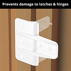 D&D Technologies TCGS1WTS Gate Stop, Damage Protection Bumper Reduces Sound from Closing Wood and Vinyl Gates, for Any Square Gate, White, 1 Count