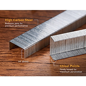 Bostitch Office Standard Staples, 1/4" Length,Full Strip Staples, 5000 Per Box, 5-Pack