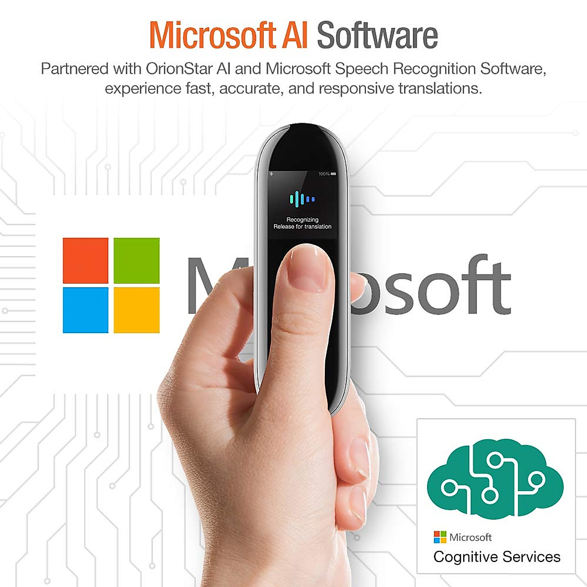 CheetahTALK Plus CM Portable AI Real-time Language Translator (Support 73 Languages) Two Way Voice Interpreter Smart Translation Compatible with ISO/Android Device- Black