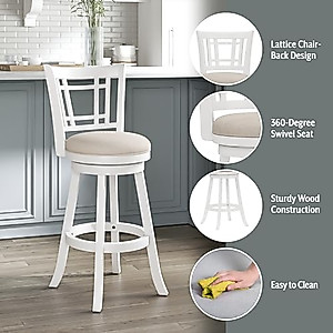 Hillsdale Fairfox Swivel Bar Stool, Barstool, White
