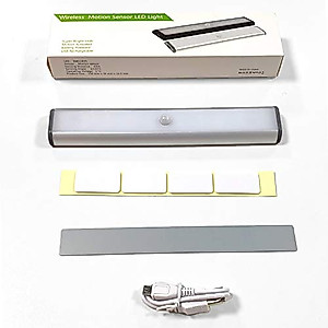 LEPOTEC 20 LED Under Cabinet Kitchen Lighting Battery Powered Lights, Wireless Under Counter Light, Closet Lights, Night Light Hallway Light Stairs Lights,LED Motion Sensor Light (2 Pack)