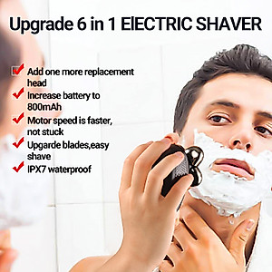 Head Shaver Upgrade 6 in 1 Head Shavers for Bald Men Men's Electric Head Shavers Cordless Flex Series Grooming Kit for a Perfect Bald Look,Waterproof and Rechargeable