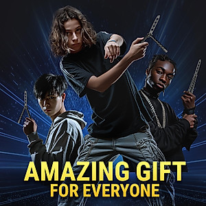 Butterfly Knife - Balisong Trainer - Black Practice Butterfly Trainer with Sure Spring Latch - Balisong Knives NOT Real NOT Sharp Blade - Full Stainless Steel Fake Dull Trick CSGO Fidget Toy K19 B