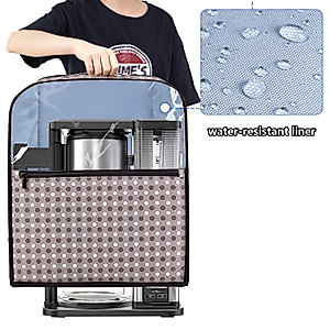 YARWO Coffee Maker Dust Cover Compatible for Ninja Specialty CM401/CM407, Visible Coffee Machine Cover with Top Handle and Multi Pockets for Kitchen Appliance and Accessories, Black