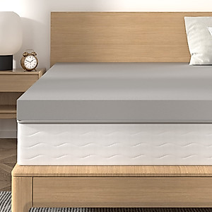 BedStory 4 Inch Queen Size Memory Foam Mattress Topper, Bamboo Charcoal Memory Foam Bed Topper for Back Pain Relief, Cooling No Odor Mattress Pad Ergonomic Design Skin-Friendly, CertiPUR-US Certified