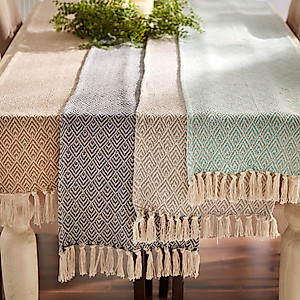 DII Braided Farmhouse Table Runner, 15 x 72 inches, 1-Piece, French Blue