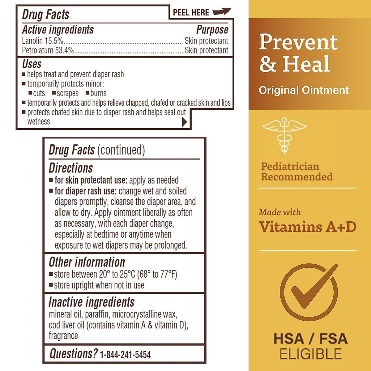 A+D Original Diaper Rash Ointment, 1 Pound Jar Pack of 2