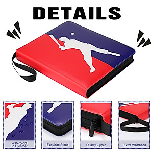 Baseball Card Binder with Sleeves - 720 Card Protectors Holder Book for Baseball Cards, 40 Pcs 9-Pocket Pages, Card Collector Album with Zipper Storage Display Case