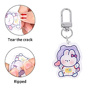 Fycyko Compatible with AirPods 2 Case Clear Cute Cartoon Rabbit Keychain Protective Cover Space Astronaut Purple Pattern Card Cover Credit Card ID Window Design for AirPods 2 &1