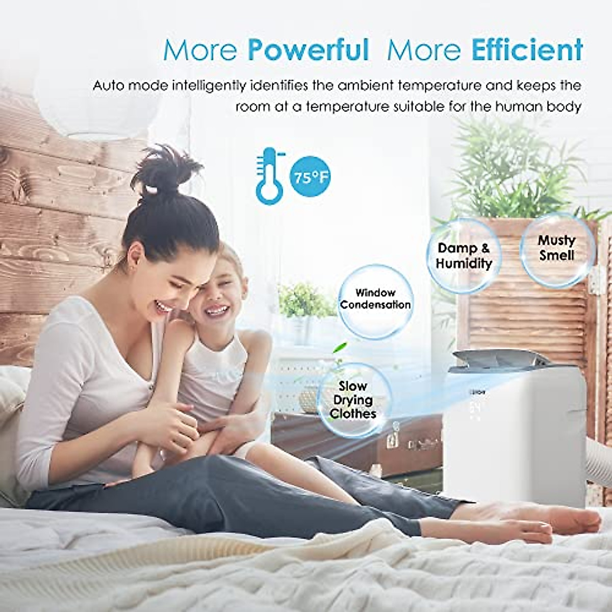 Euhomy 10,000 BTU Portable Air Conditioners with Built-in Dehumidifier, Fan, Quiet AC Unit Cools Rooms to 350 sq.ft, LED Display, Remote Control, Complete Window Mount Exhaust Kit, White.