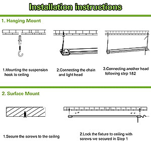 hykolity 4 Pack 4FT LED Shop Light, Linkable Utility Shop Lights, 42W, 5000K Daylight White Shop Light for Garages, Workshops,Hanging or FlushMount, Power Cord with Pull Chain Switch, ETL