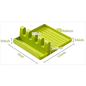 DANDIS Cooking Utensil Rest, Multiple Kitchen Fork Spoon Holders with 4 Slots and Pot Lid Holder for Kitchen Keeps Countertops Clean,White