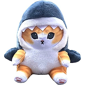 8.1'' Shark Cat Funny Cute Stuffed Animal Doll ，Shark Cat Plush Toy