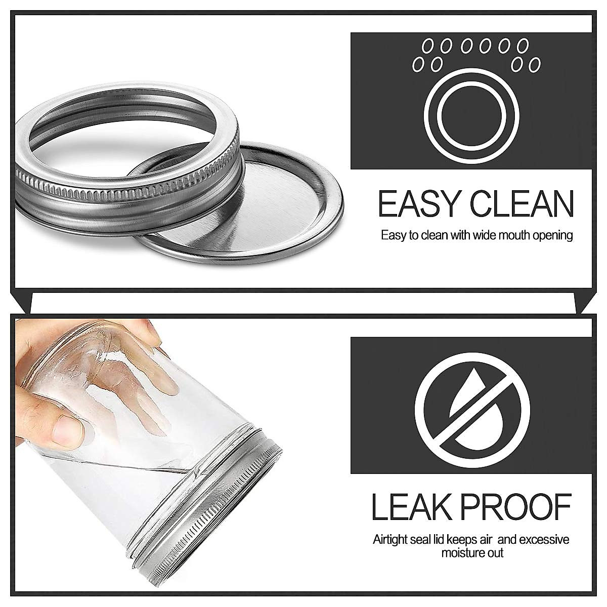 KAMOTA Wide Mouth Mason Jars 10 OZ, 10 OZ Mason Jars Canning Jars Jelly Jars With Wide Mouth Lids and Bands, Ideal for Jam, Honey, Wedding Favors, Shower Favors, Baby Foods, 12 PACK…