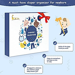 Maliton Diaper Caddy Organizer for Baby Boy and XL Hanging Diaper Caddy Organizer for Changing Table