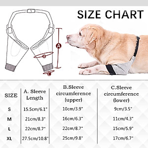 QUEBRAN Dog Elbow Protector for Calluses, Dog Recovery Sleeves for Front Legs, Dog Leg Joint Sleeve Protective Elbow Pads with Elastic Band, Dog Pants to Prevent Licking Wounds (Grey, Medium)