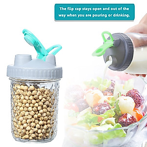 4 Pack Wide Mouth Flip Cap Mason Jar Lids for Ball Mason Jars, with Airtight Seal & Leak-proof, Easy Pouring Spout (Jars not Included)