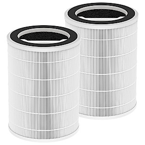 2 Pack Air Filter Replacement for G200S/G200 Air Purifier, 3-in-1 H13 True HEPA and Activated Carbon Air Filter for Pet Dander Pollen Pet Hair Smoke Odor Kitchen Smells
