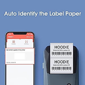 NIIMBOT B1 Label Makers, 2 Inch Bluetooth Label Maker with Auto Identification, Portable Label Printer Easy to Use for Office, Home, Business (with 1.96x1.18 inch Label Tape)