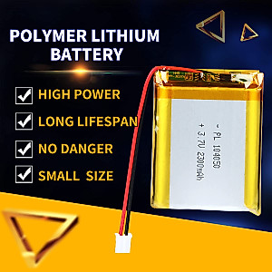 YDL 3.7V 2300mAh 104050 Lipo battery Rechargeable Lithium Polymer ion Battery Pack with JST Connector